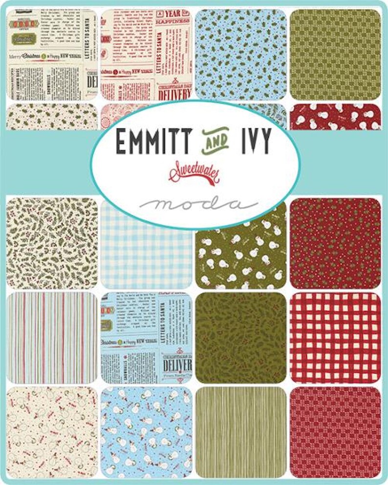 EMMITT and IVY White Snowman W/ Hint of Red by Sweetwater for Moda ...