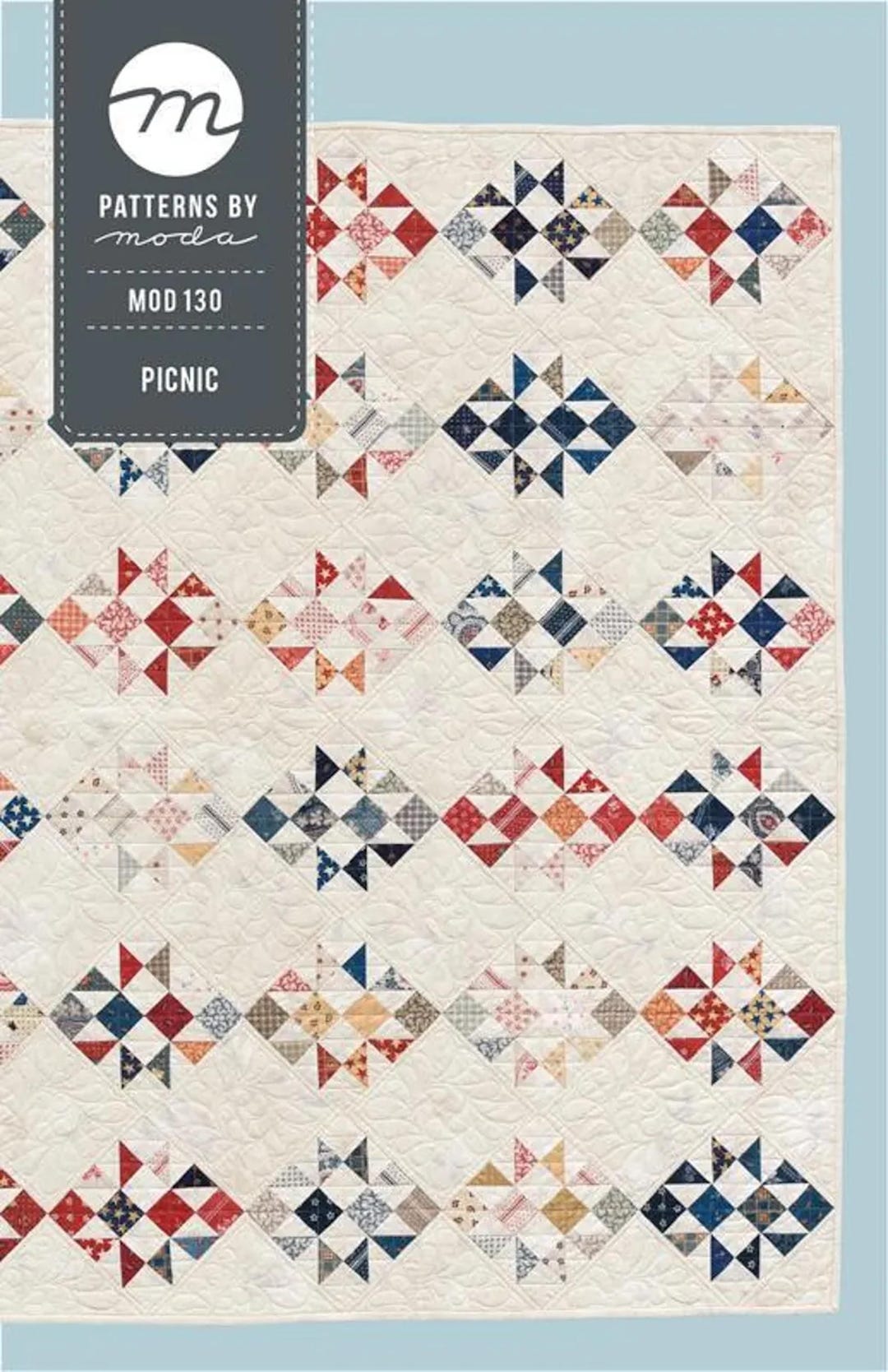PICNIC Quilt Pattern, by Moda, MOD 130 Quilt Design 51"x51", Used ...