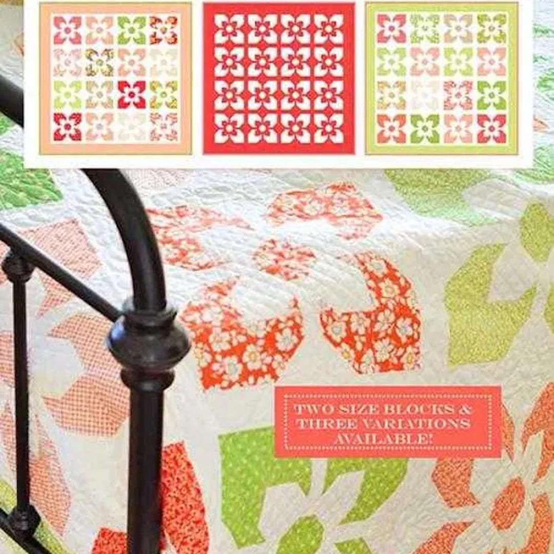 PLUMERIA Quilt Pattern New From Fig Tree, Various Sizes Given, FTQ 1972 ...