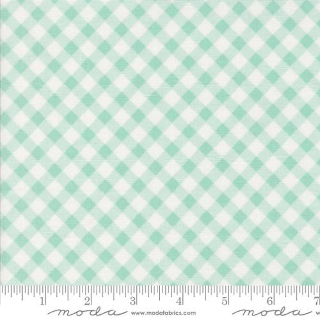 SUMMERTIME AQUA GINGHAM by Camille of Moda Fabrics, Sold by 1/2 Yard ...