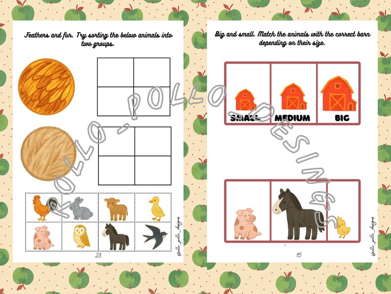 Farm Activity Pack| Toddler Preschool Busy Book| 25 Pages| Printable ...