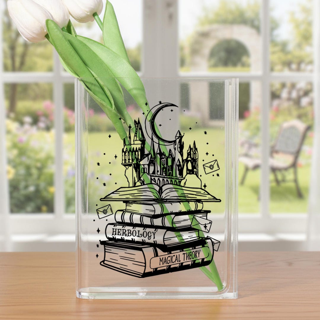 Wizard Castle Acrylic Book Vase, Fantasy Literary Vase, Classic Novel ...