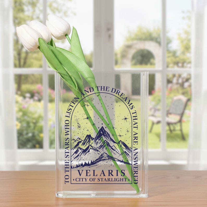 ACOTAR Velaris City of Starlight Night Court Acrylic Book Vase, Fantasy ...
