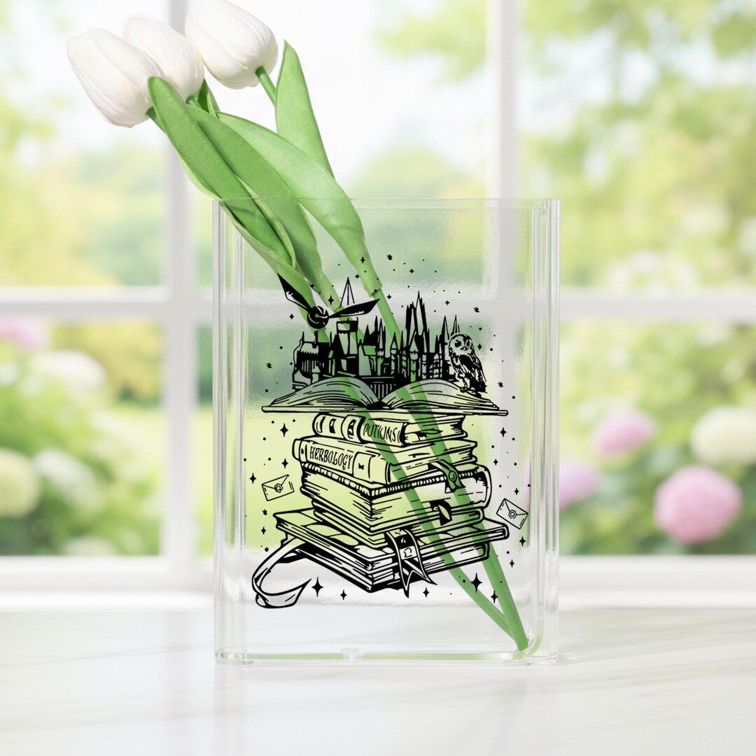 Wizard Castle Acrylic Book Vase, Fantasy Literary Vase, Classic Novel ...