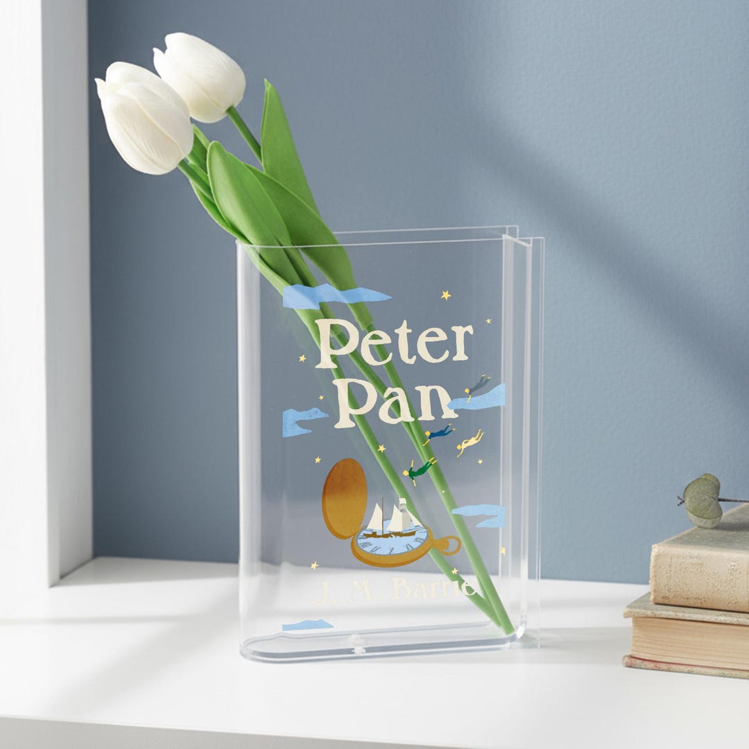 Peter Pan Acrylic Book Vase, Literary Vase, Classic Novel Lover Gift ...