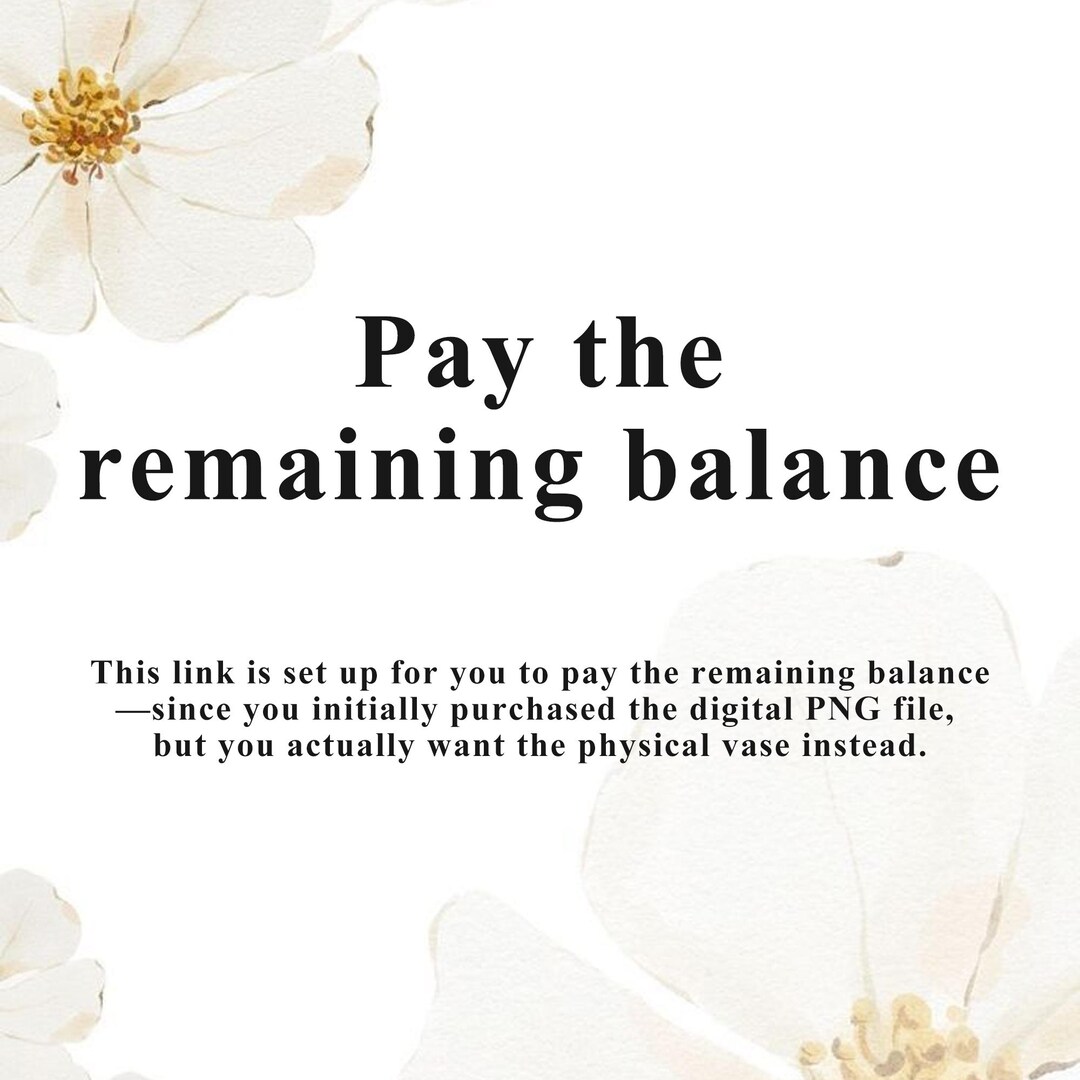 Pay the Remaining Balance - Etsy