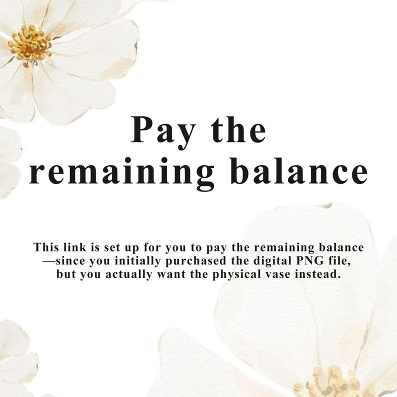 Pay the Remaining Balance - Etsy