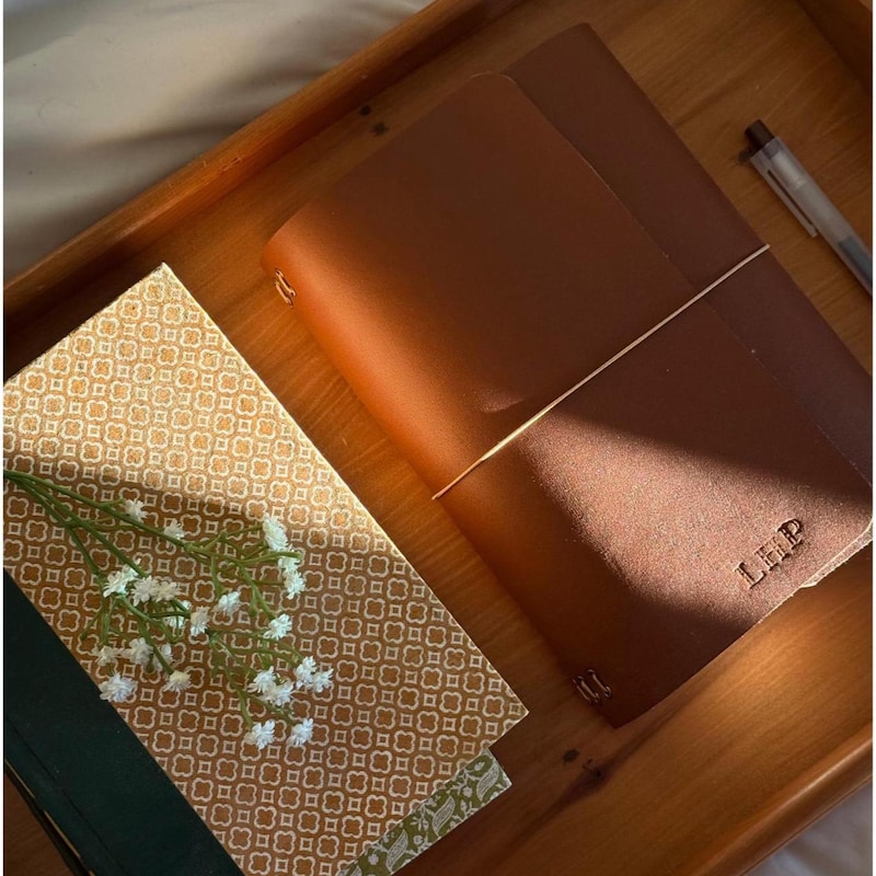 Cowhide Travel Journal - Etsy