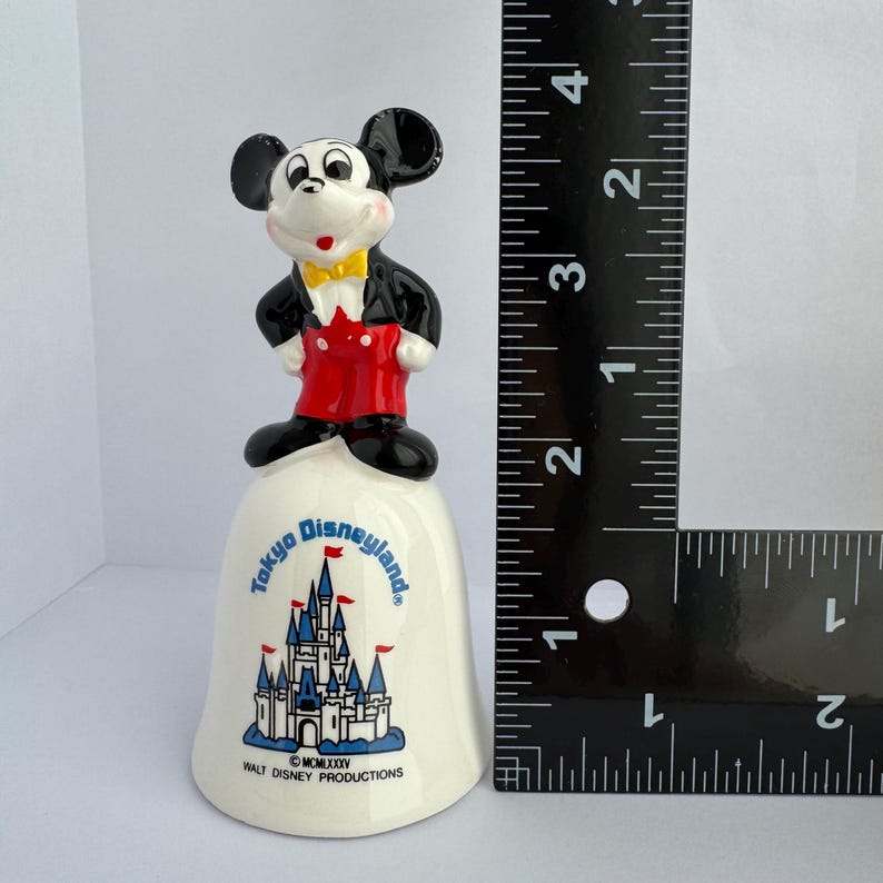 Vintage 1985 Disney Mickey Mouse Ceramic Hand Bell, Tokyo Disneyland ...