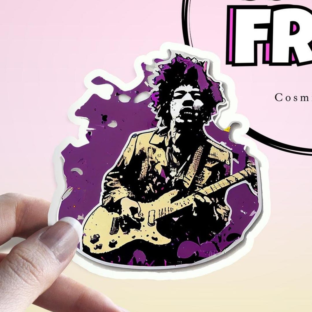 Purple Haze Sticker: Jimi Hendrix 1960's Musician Waterproof Guitar ...