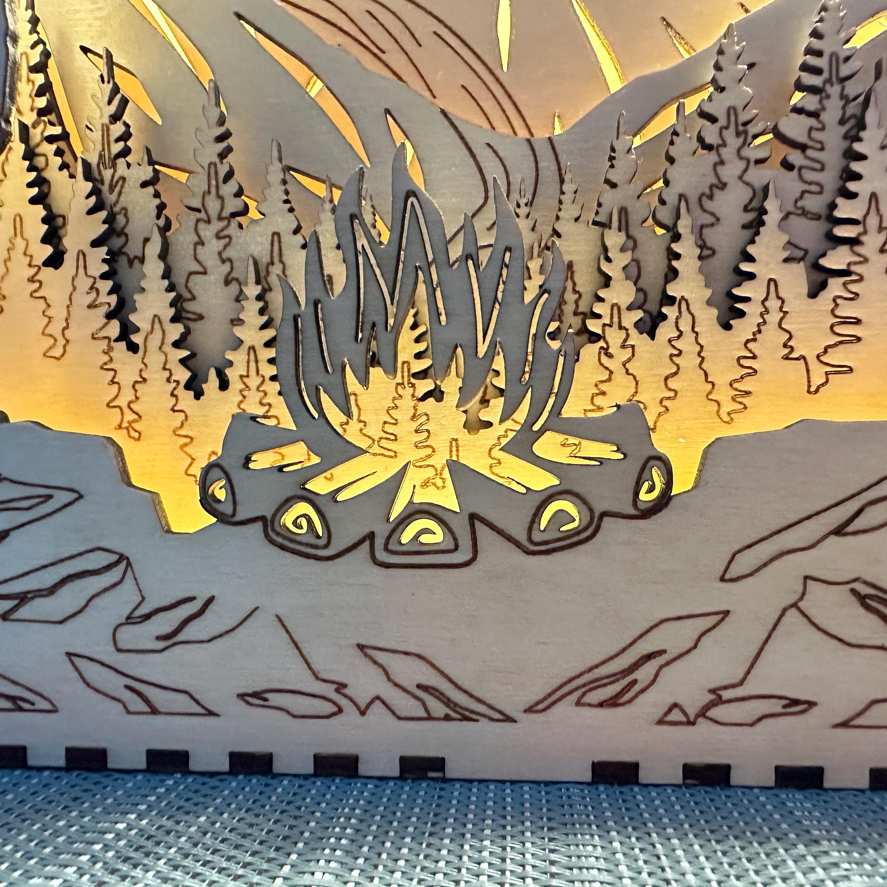 Layered Shadow Box Laser Cut Files for LED Light | Digital SVG DXF for ...