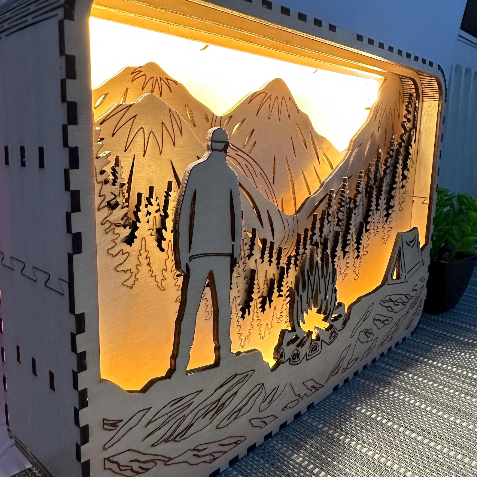 Layered Shadow Box Laser Cut Files for LED Light | Digital SVG DXF for ...