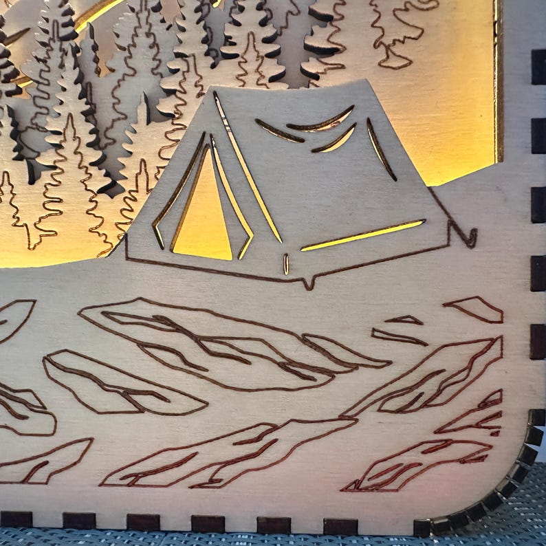 Layered Shadow Box Laser Cut Files for LED Light | Digital SVG DXF for ...
