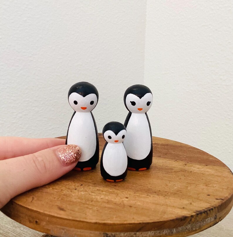Penguin Peg Doll Family - Etsy