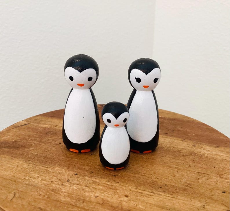 Penguin Peg Doll Family - Etsy