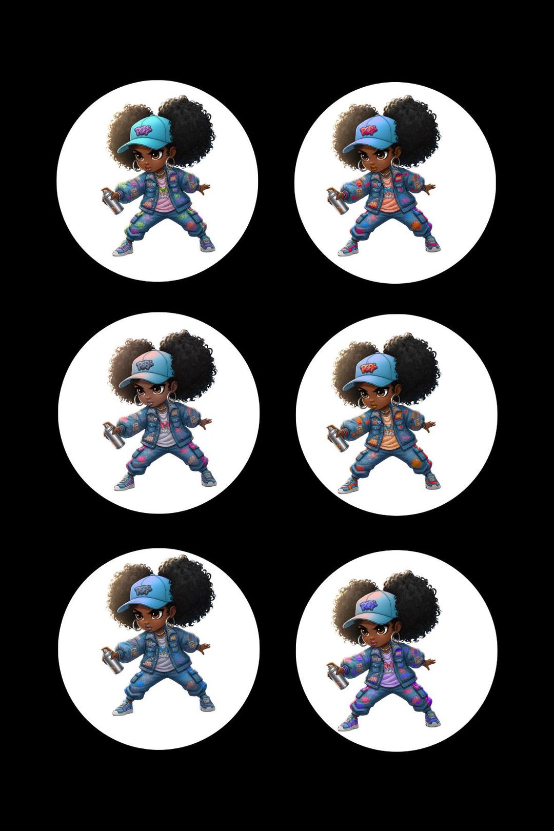 Graffiti Queen Lala Illustration (svg, Jpg, Png, Pdf) Stickers - Etsy