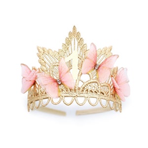 Fairy First Birthday Tiara Butterfly 1st Birthday Lace Crown Toddler ...