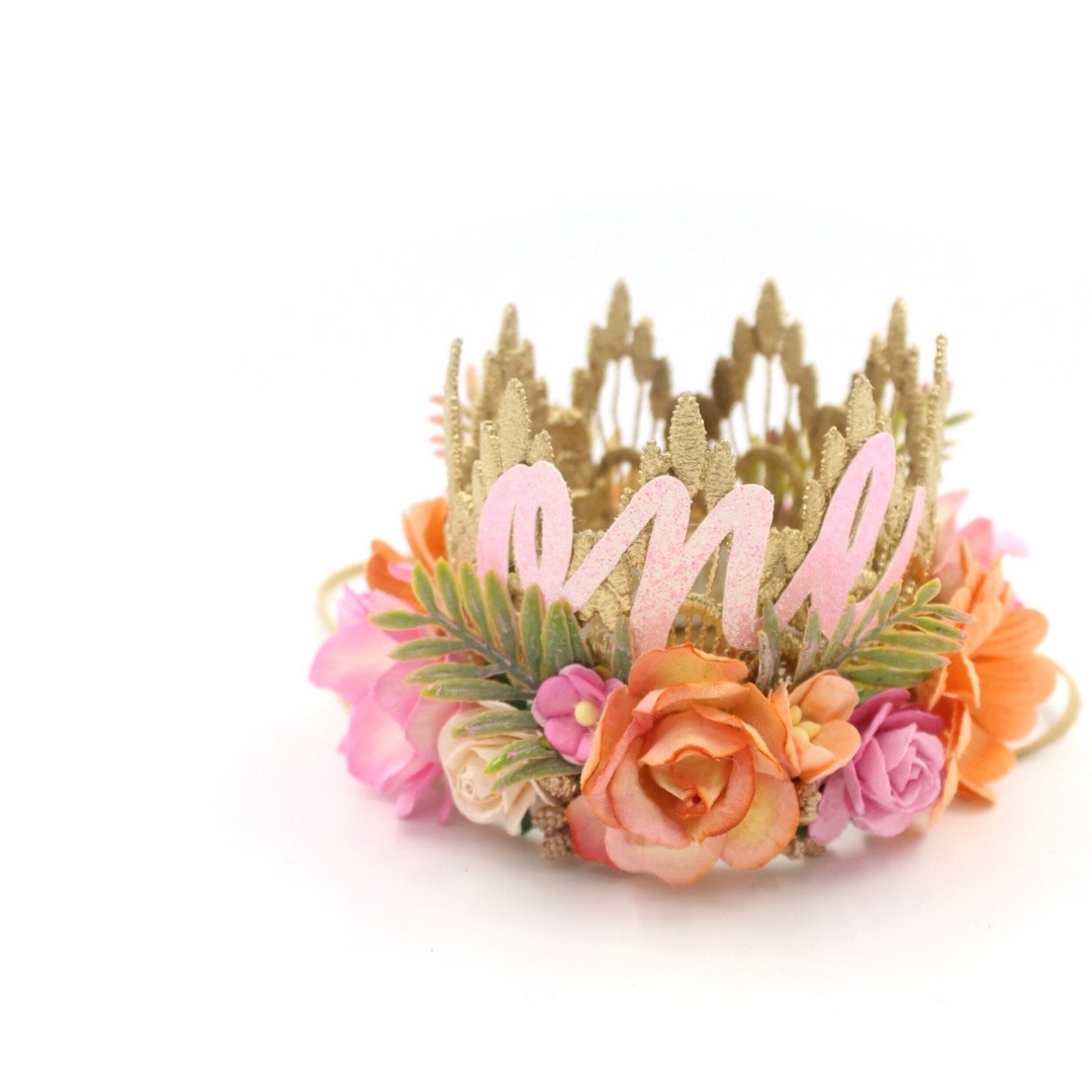 Tropical First Birthday Crown Hawaiian Princess Flower Crown Sienna ...