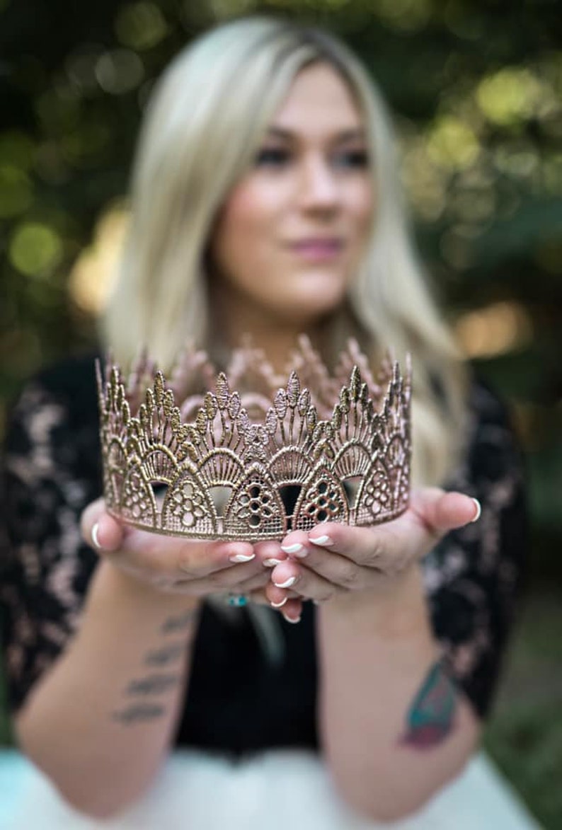 Rose Gold Crown Sienna Tall Remastered FULL SIZE Lace Crown - Etsy UK