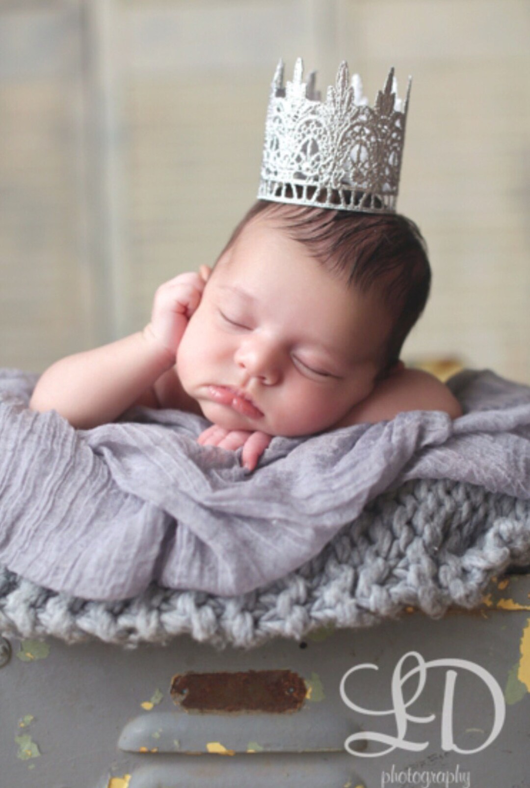 Mini Crown for Newborn Baby Boy or Girl || Jaden Gold Lace Crown ...
