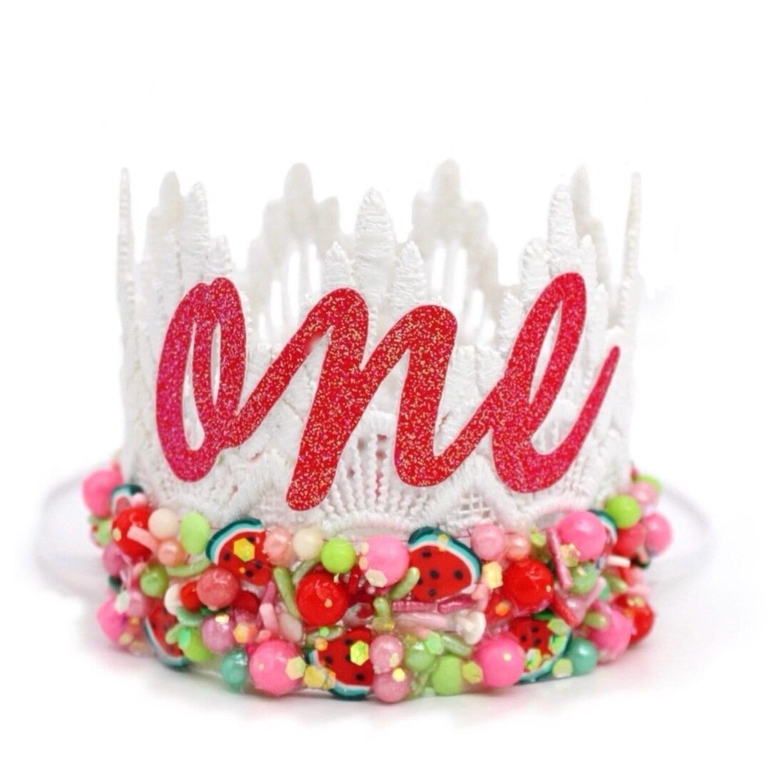 One in a Melon Cake Smash Crown | Watermelon CANDY SPRINKLES Party Hat ...