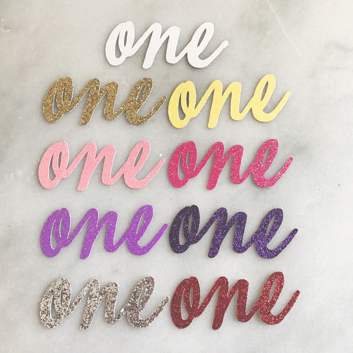 ADD Glitter Cursive one uno | Etsy