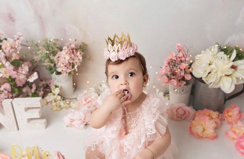 First Birthday Crown Cursive ONE Mini Sienna Gold 2 Tone - Etsy