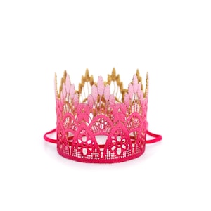 Pink Princess Crown for Baby Girls | 1st Birthday Tiara, Cake Smash Hat ...