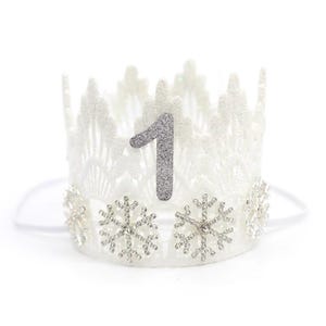 Winter Onederland Crown | First Birthday Snowflake Party Hat, Baby Girl ...