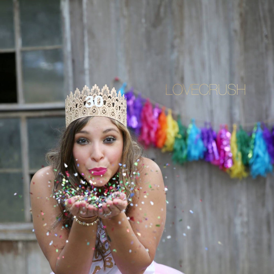 30th Birthday Lace Crown | 30th Birthday Tiara | Adult Cake Smash ...