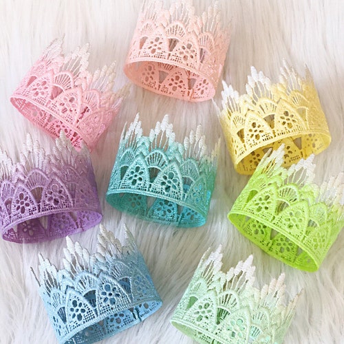 SPRING Pastel Ombre Sienna Lace Crown Headband Easter - Etsy