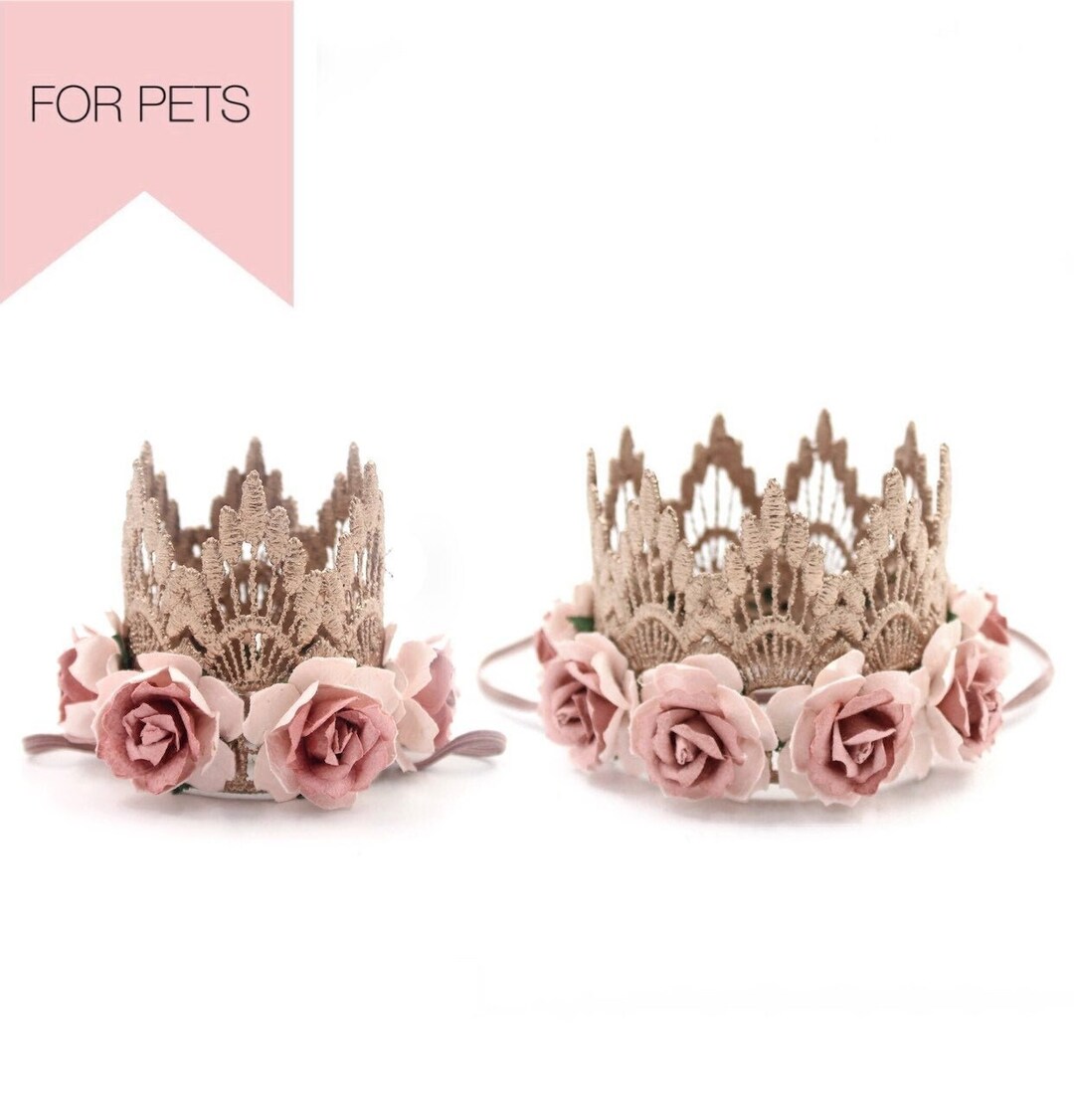 Dog Flower Crown | Cat Birthday Tiara | Pet Pawty Hat | Pet Lover Gift ...