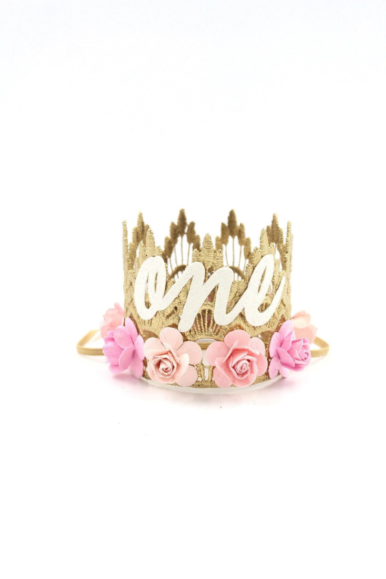 NEW First Birthday Lace Crown Cursive ONE Mini Sienna Gold - Etsy