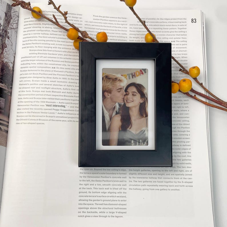 Personalized E Ink Photo Frame, Solid Wood, Anniversary Gift - Etsy