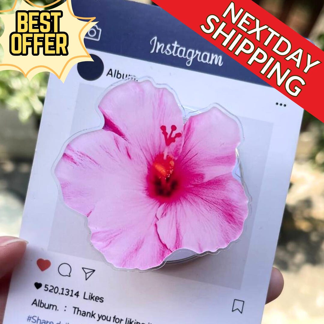 Hibiscus Flower Magsafe Phone Grip: Tropical Flower Griptok, Hawaiian ...