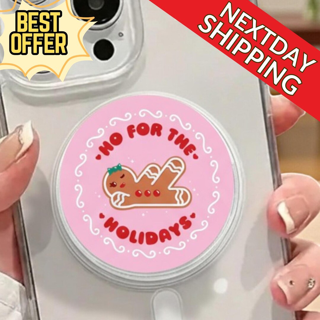 Gingerbread Magsafe Phone Grip: Cute Christmas Magnetic Griptok, Kawaii ...