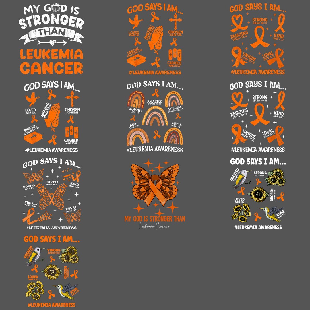 God Says I Am Leukemia Awareness PNG, Faith Religious Cancer Support ...