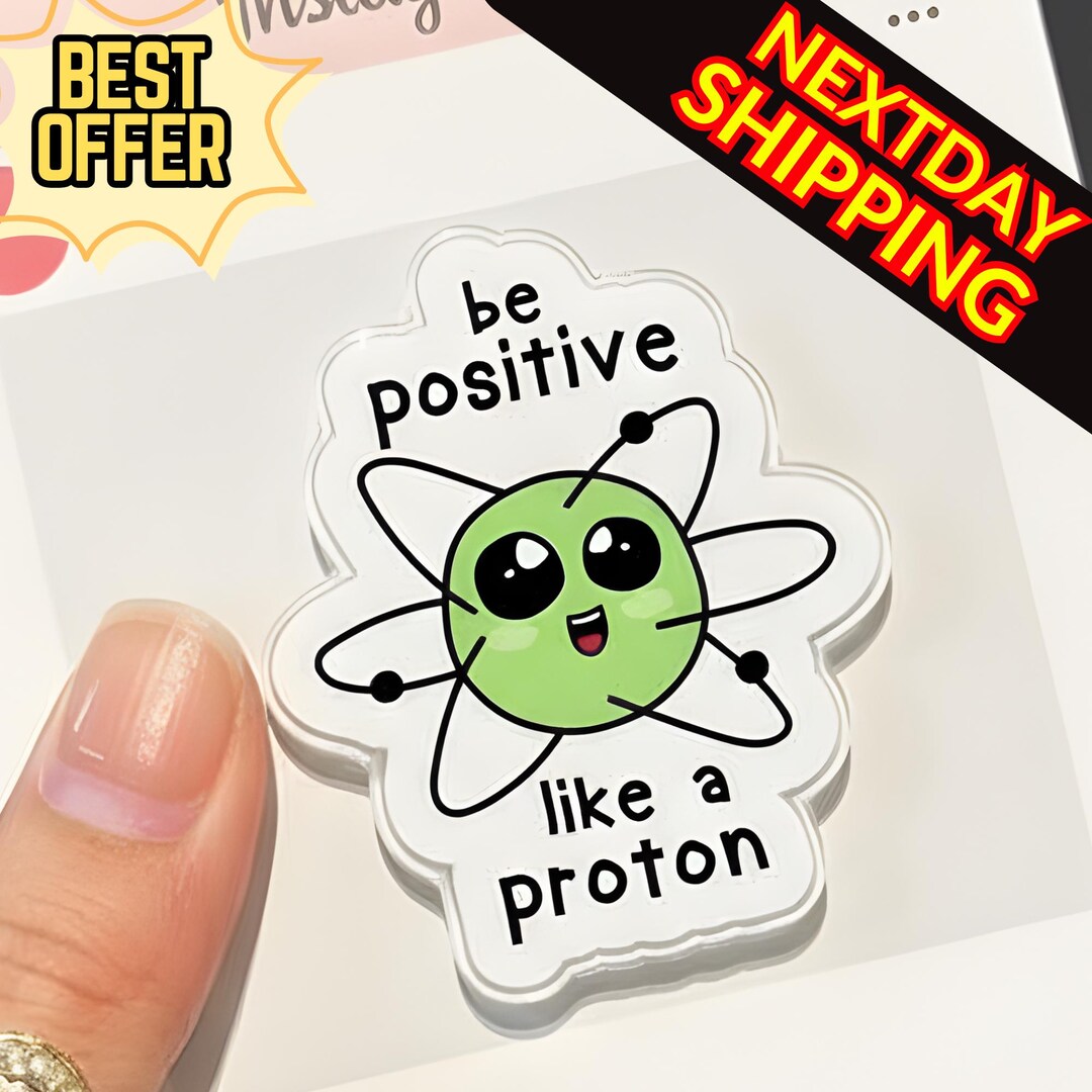 Be Positive Like A Proton Magsafe Phone Grip: Kawaii Science Quote ...