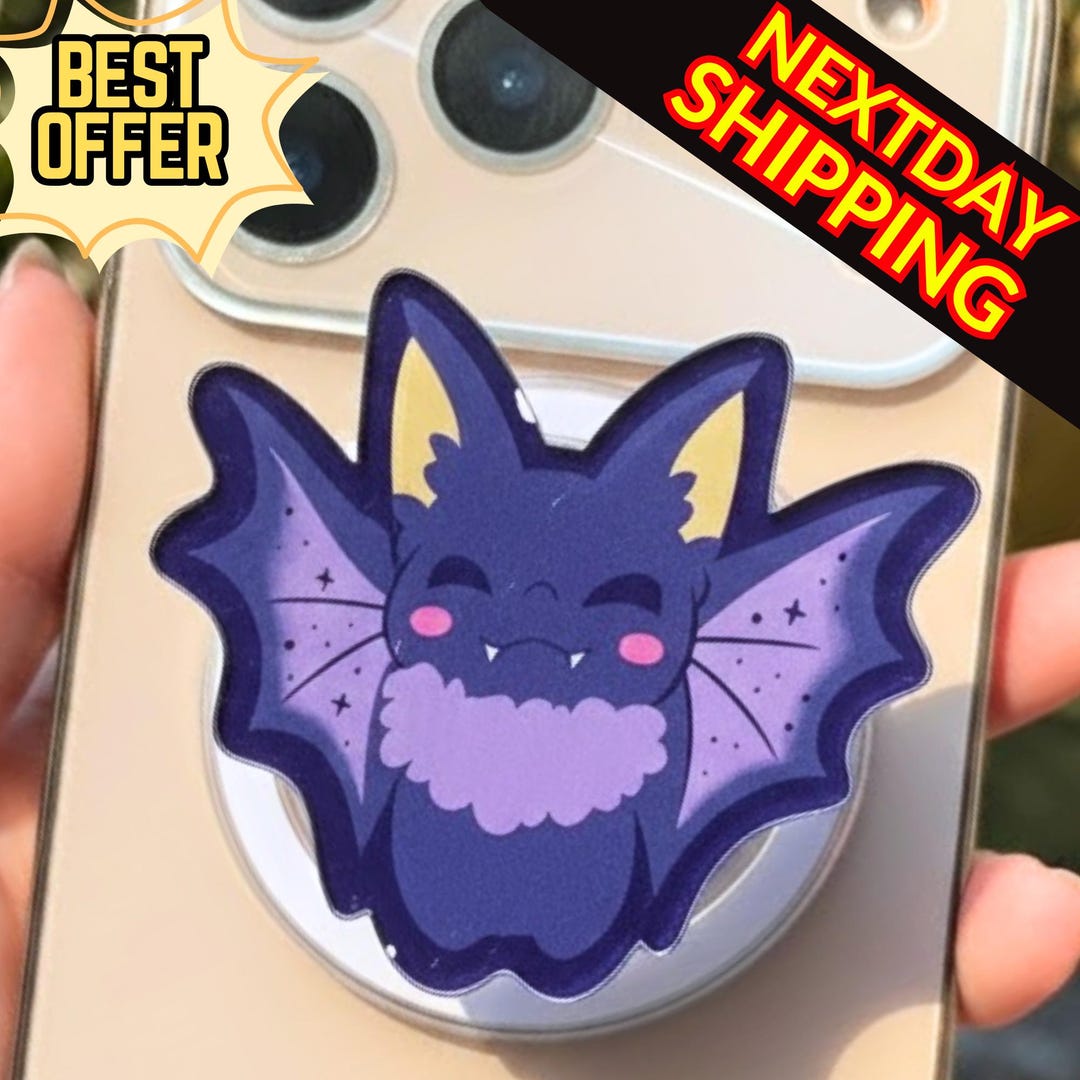 Kawaii Bat Magsafe Phone Grip: Spooky Cute Halloween Magnetic Popsocket ...