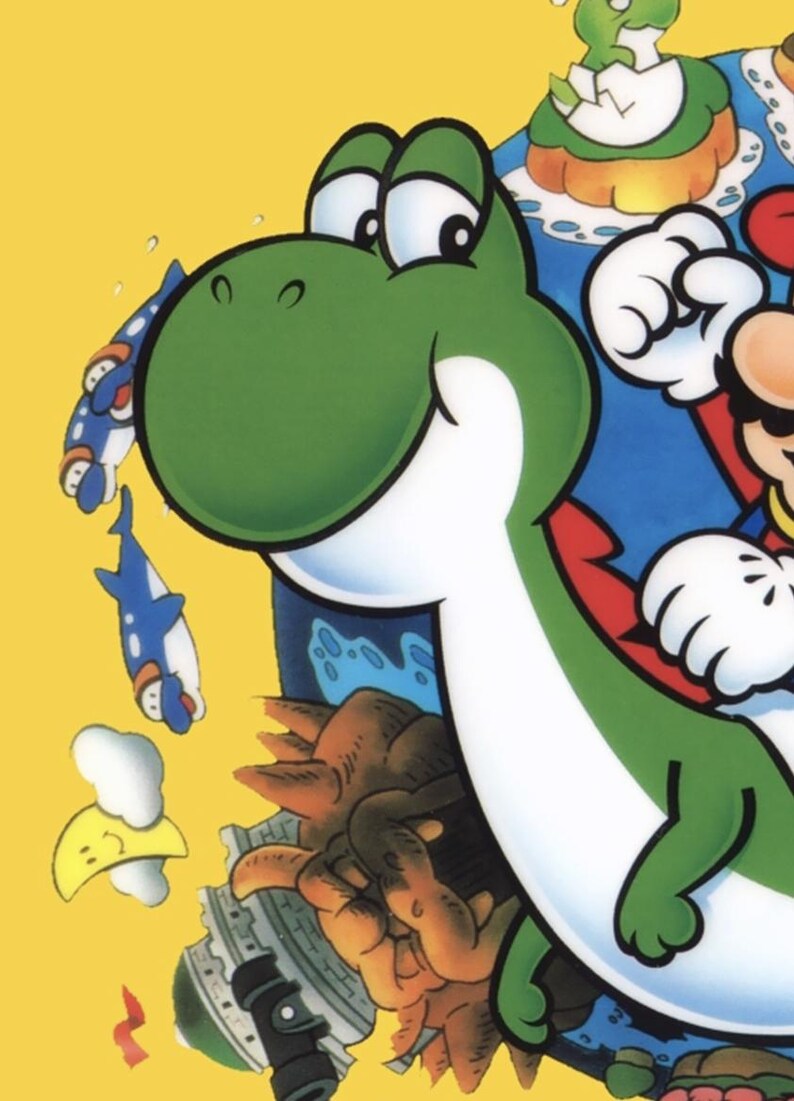 Mario and Yoshi Wholesome Cartoon Style Poster (19x13) - Etsy