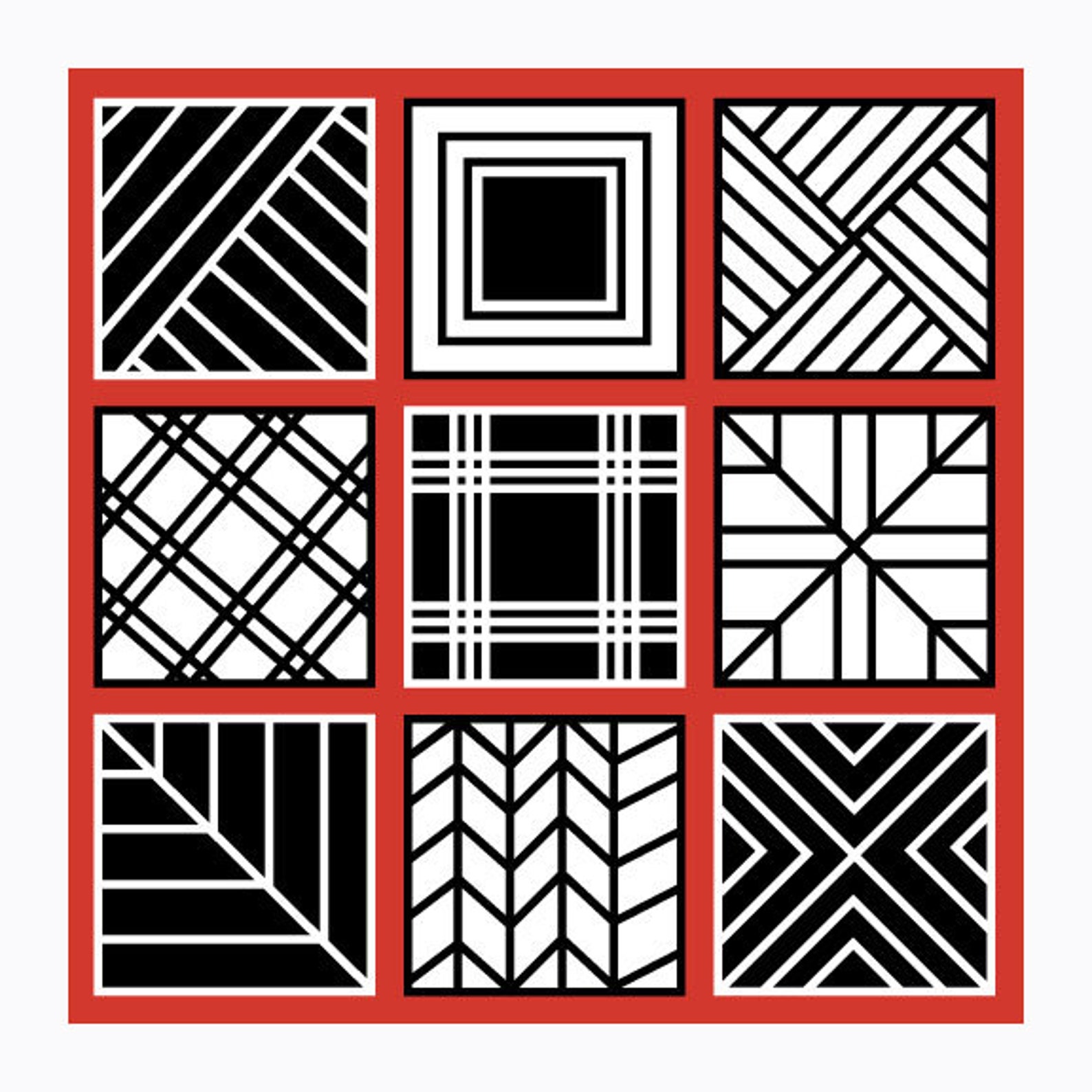 Abstract Art Print Quilt Patterns - Hand Printed - 8X8 - Etsy