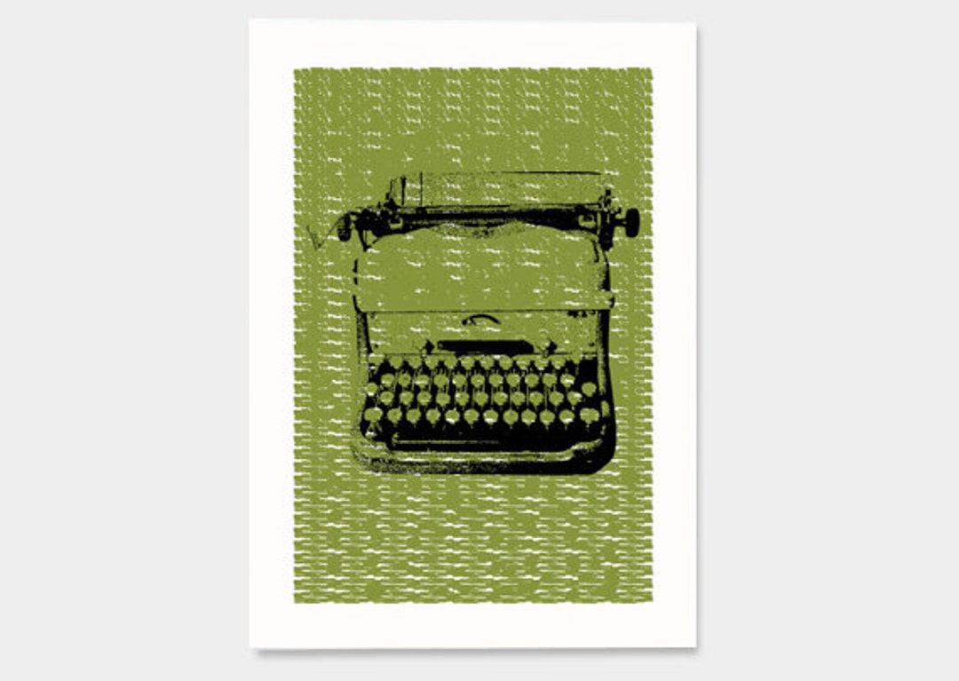 Typewriter - Hand Printed Art Print - 5X7 - Etsy