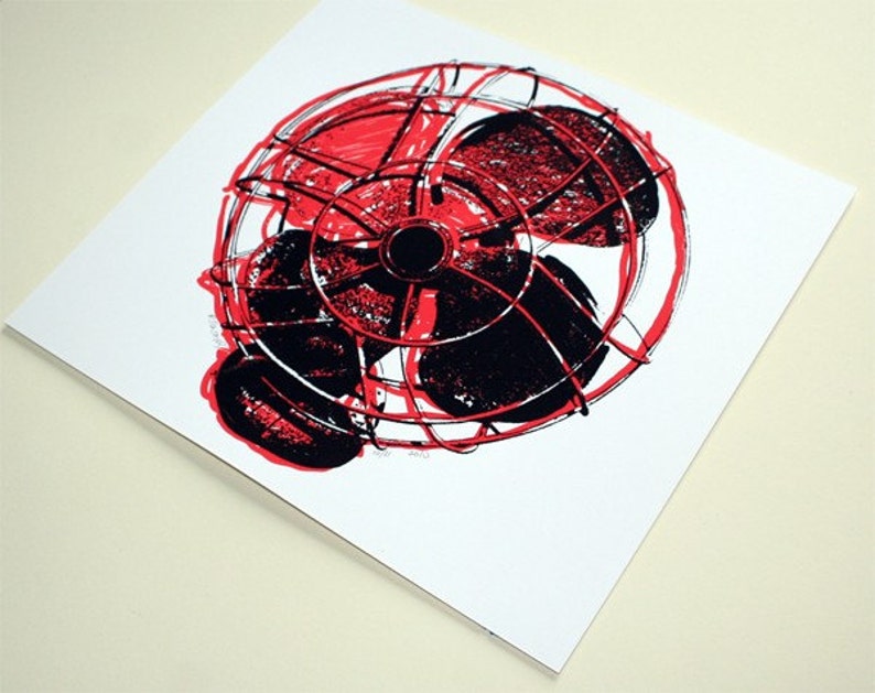 Vintage Electric Fan Art Print - Hand Printed - Etsy