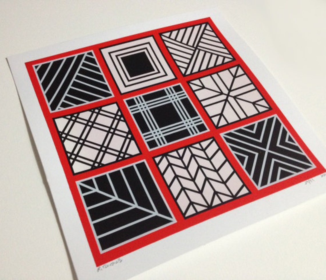 Abstract Art Print Quilt Patterns - Hand Printed - 8X8 - Etsy