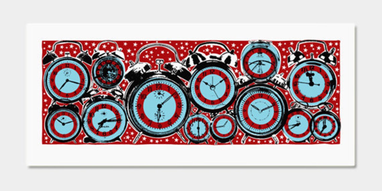 Clocks Art Print - Pop Art Retro - Hand Printed - Etsy UK
