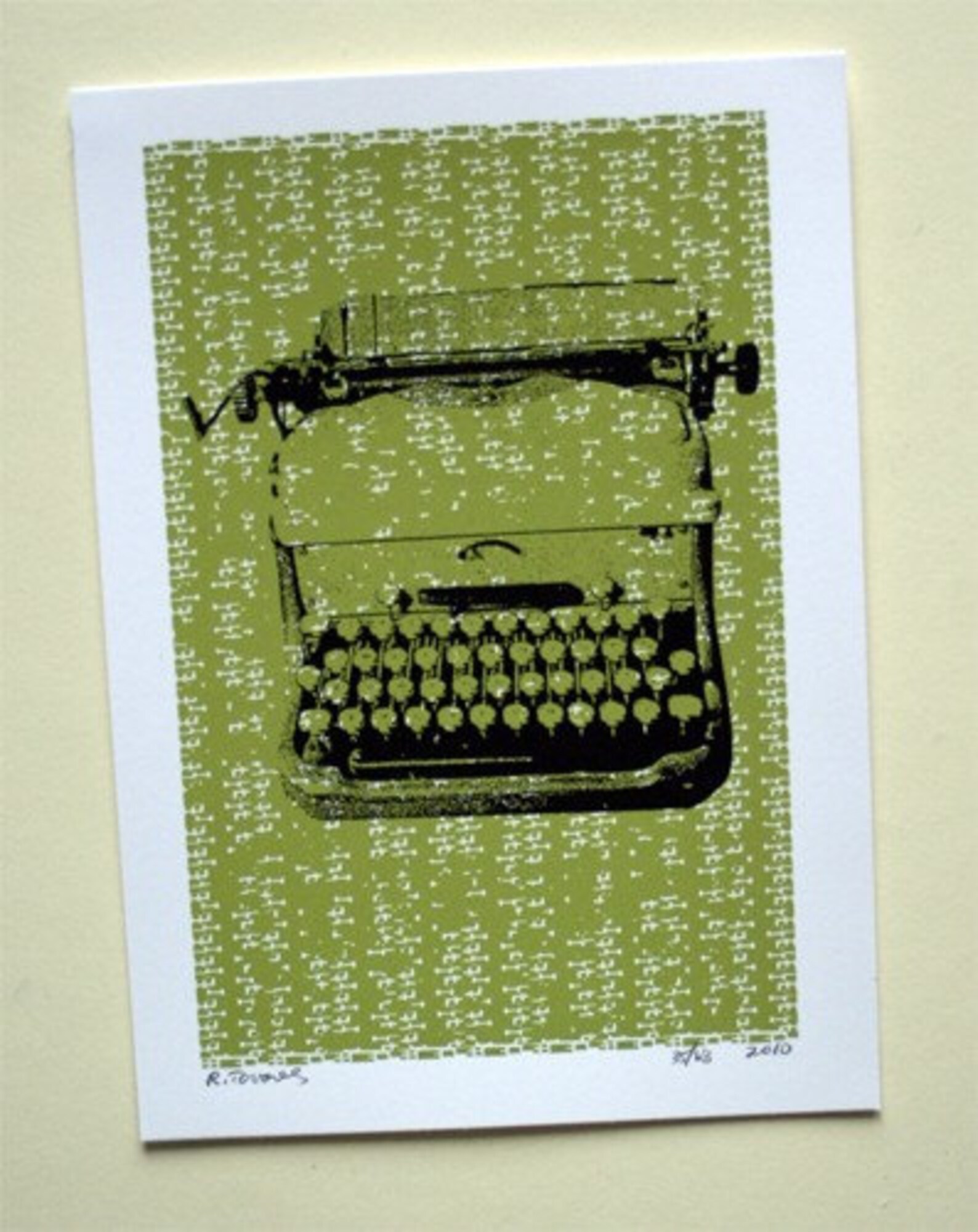 Typewriter - Hand Printed Art Print - 5X7 - Etsy