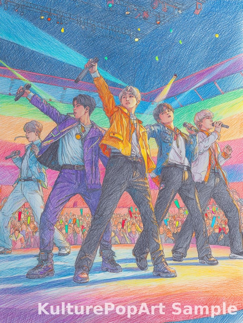 K-pop Idol Digital Coloring Pages | Printable Korean Pop Art | Instant ...