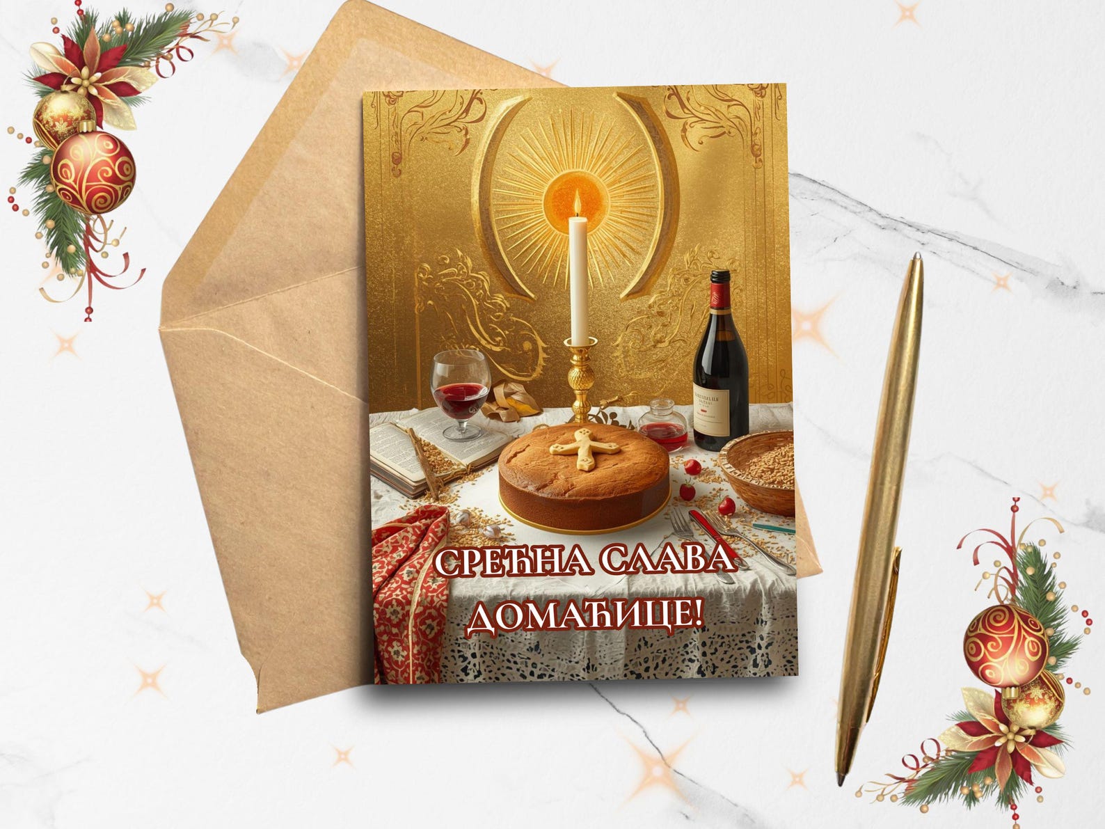 Serbian Slava Greeting Card for Hostess • Traditional Orthodox ...