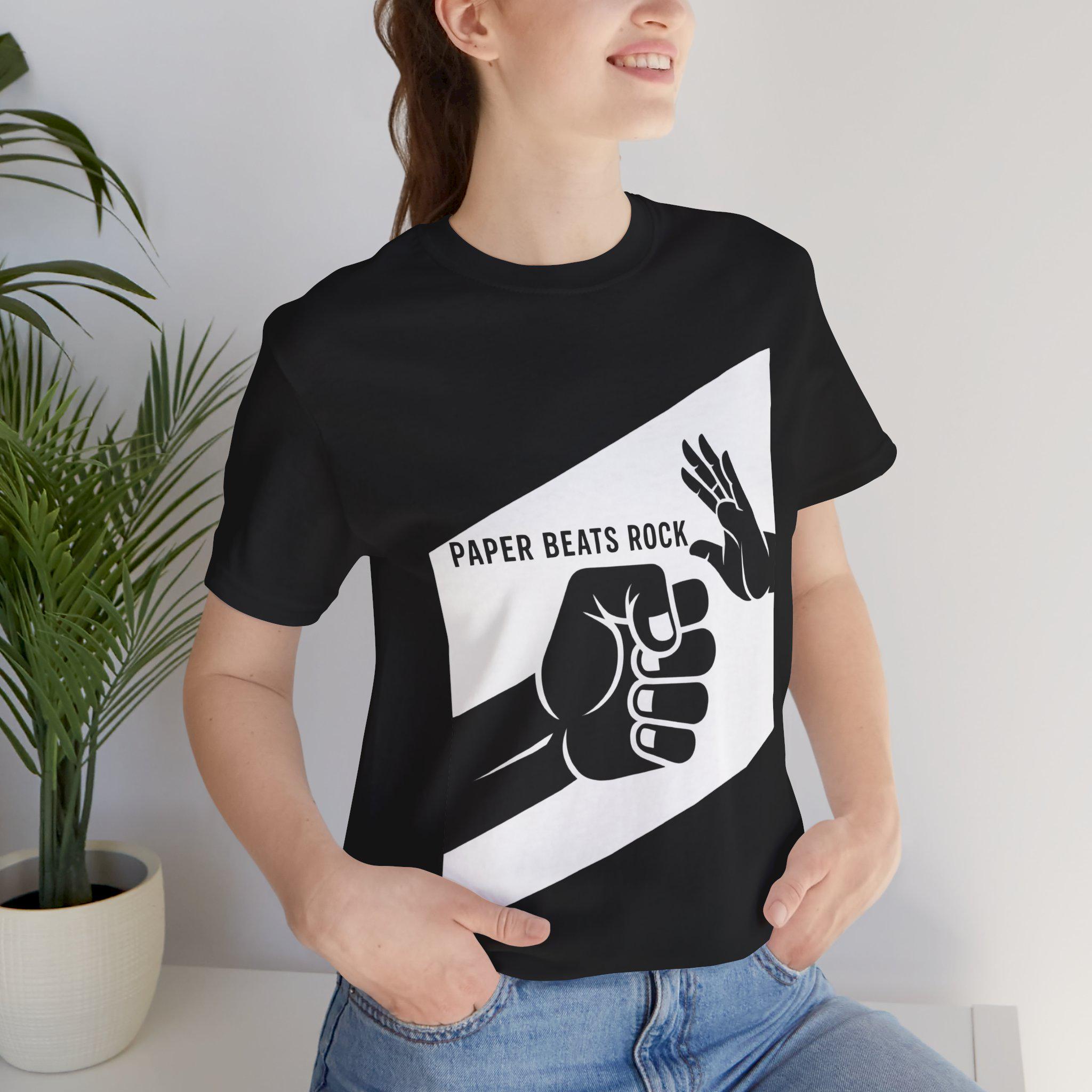 Paper Beats Rock T-shirt: Funny Gamer Geek Humor Tee - Etsy
