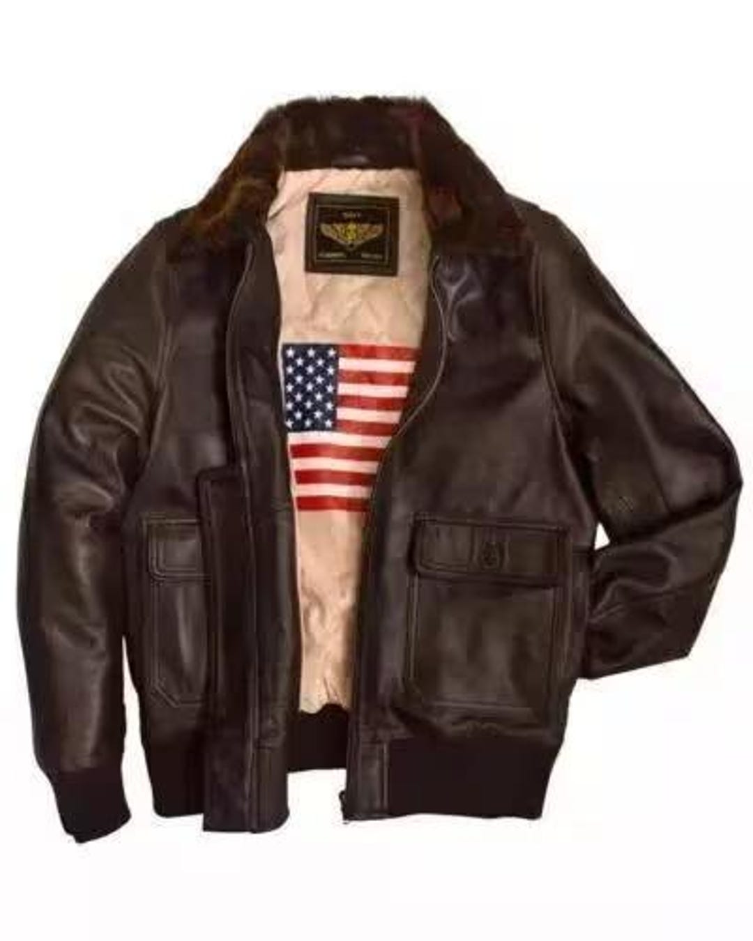 Men's A2 Bomber Leather Jacket Genuine Sheep Leather Handmade Slim Fit ...